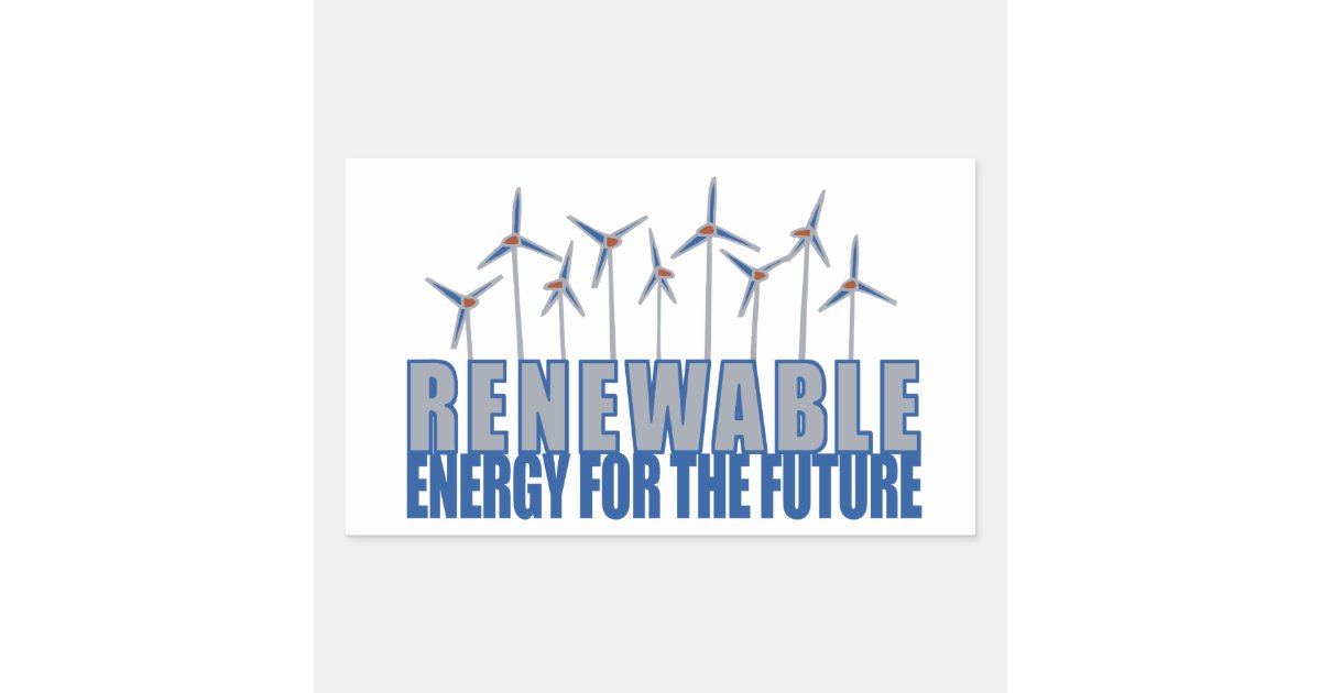 Wind Power Turbines Rectangular Sticker | Zazzle