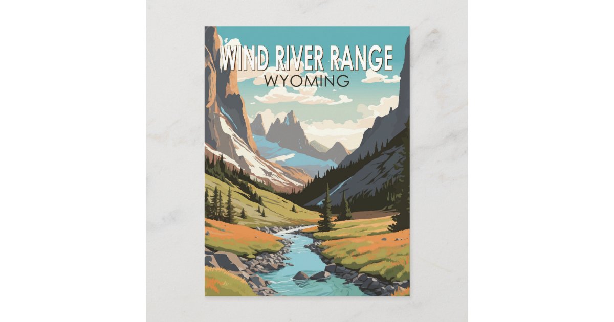 Wind River Range Wyoming Travel Art Vintage Postcard | Zazzle