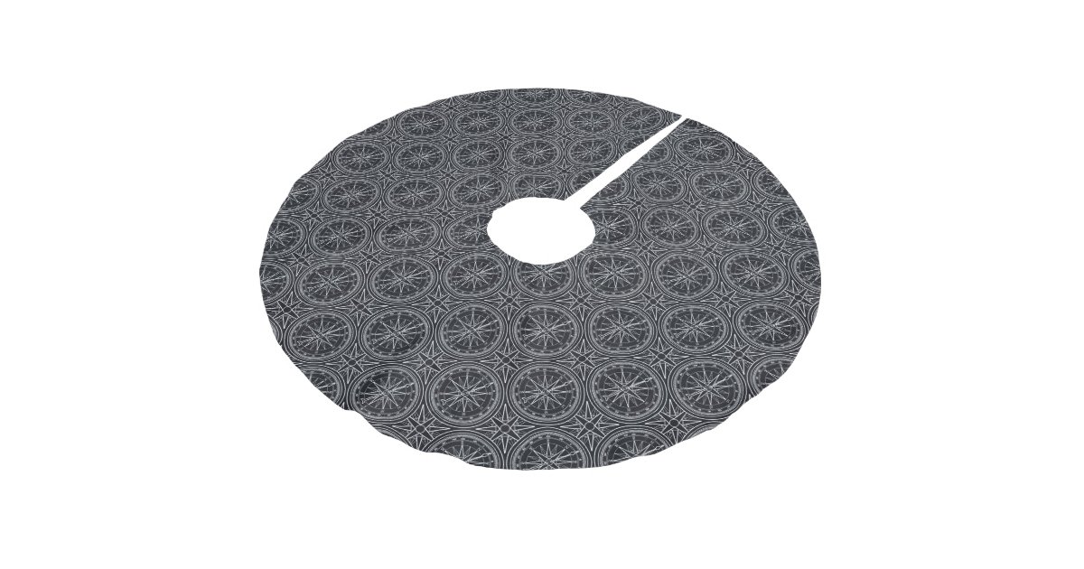 Wind Rose Compass Pattern Brushed Polyester Tree Skirt | Zazzle