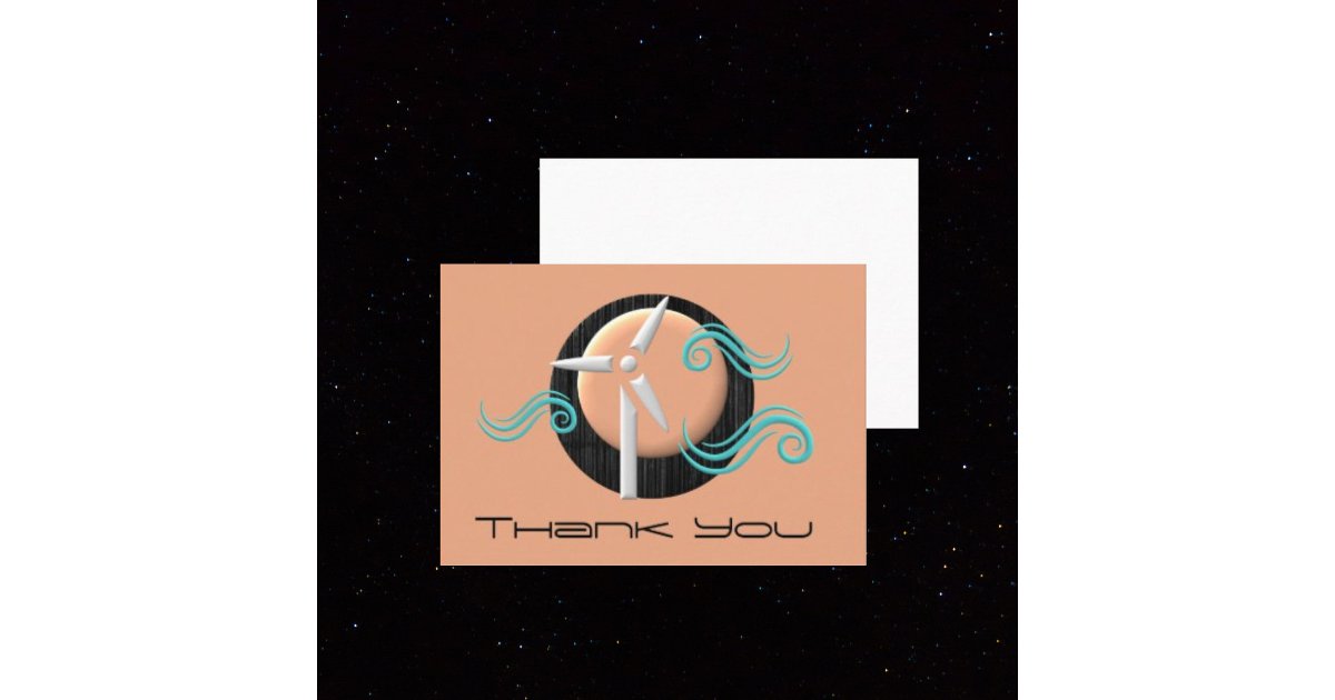 Wind Tower Thank You Business Card | Zazzle