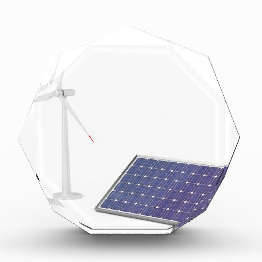 Wind turbine and solar panel acrylic award | Zazzle.com