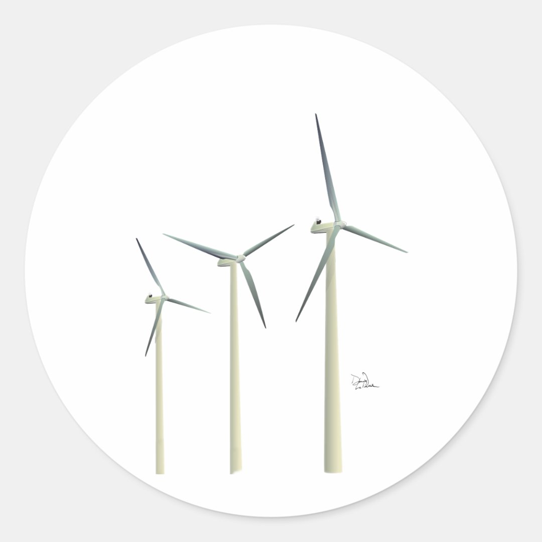 Wind Turbine Classic Round Sticker | Zazzle