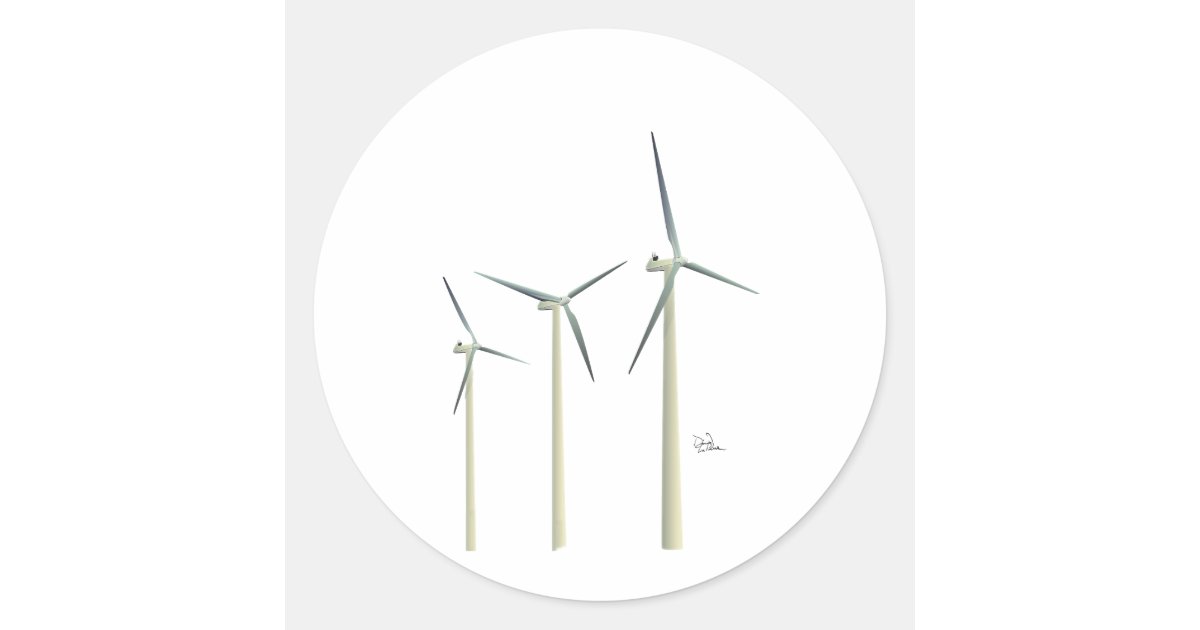 Wind Turbine Classic Round Sticker | Zazzle