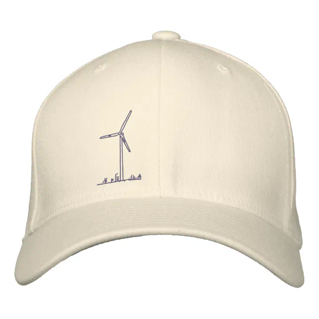 Wind Turbine Hat_8036 Embroidered Baseball Cap | Zazzle