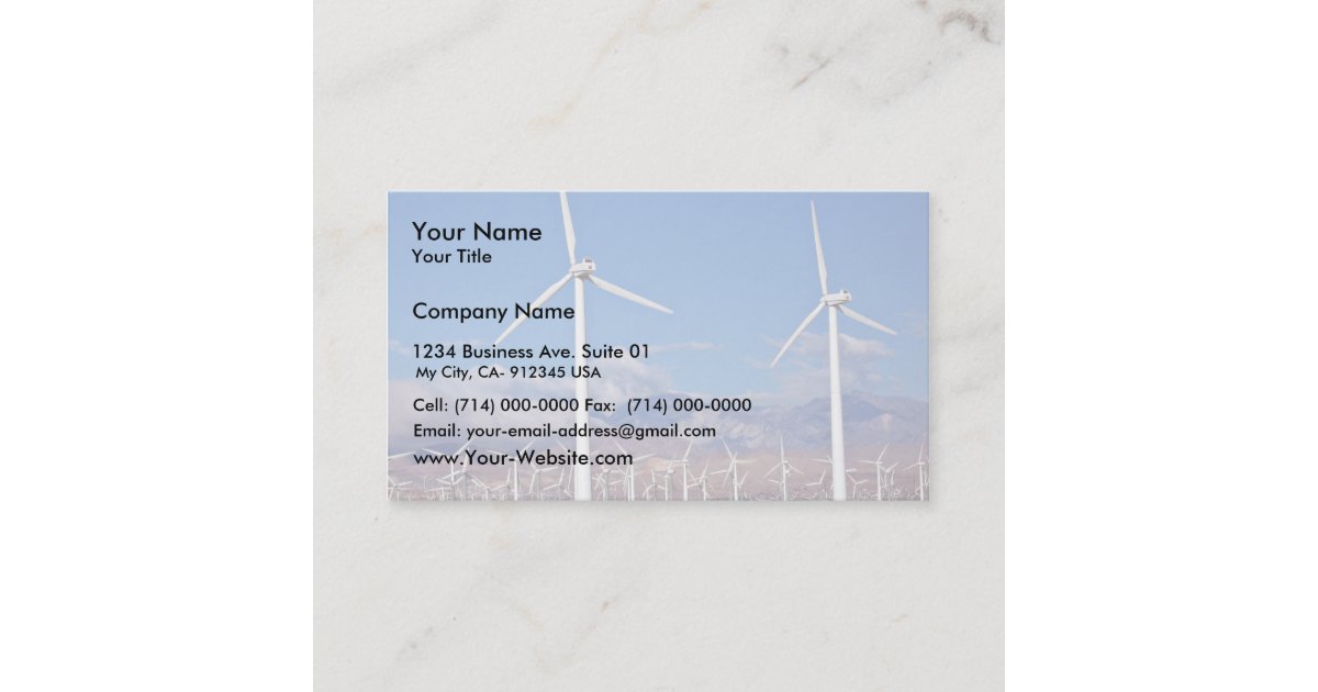 Wind turbines business card | Zazzle