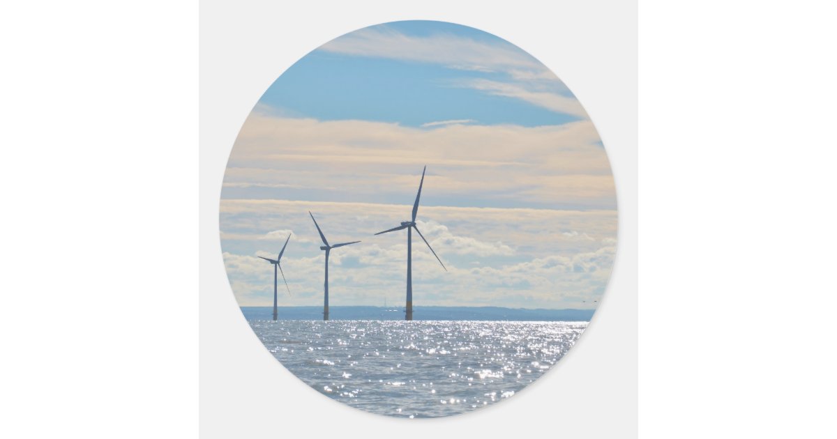 Wind Turbines Classic Round Sticker | Zazzle