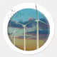 Wind Turbines Painted Sky Classic Round Sticker | Zazzle
