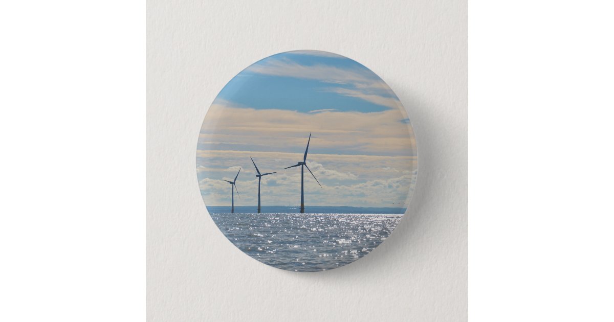 Wind Turbines Pinback Button | Zazzle