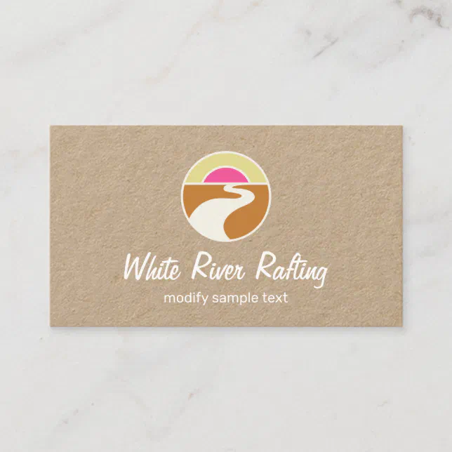 Winding River Horizon Nature Logo Business Card | Zazzle