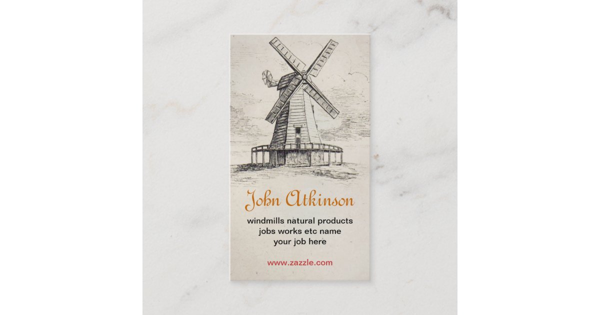 windmill business card | Zazzle