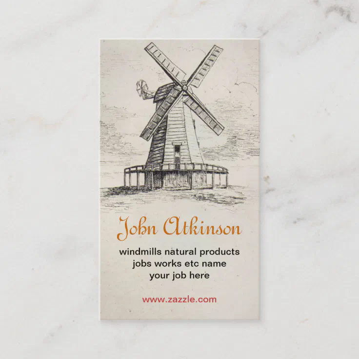 windmill business card | Zazzle
