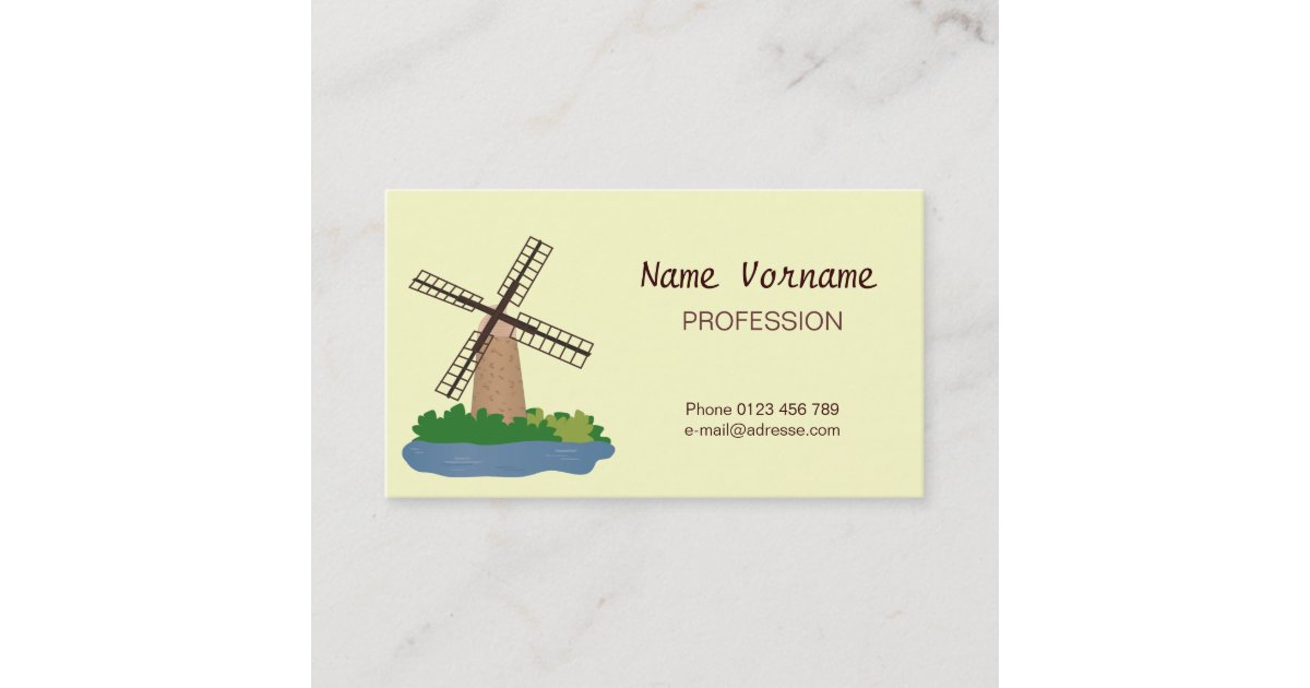 windmill business card | Zazzle