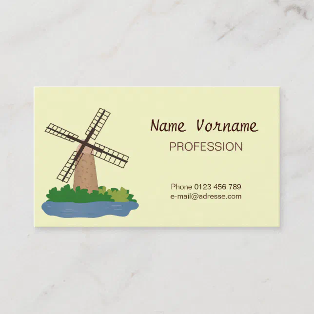 windmill business card | Zazzle