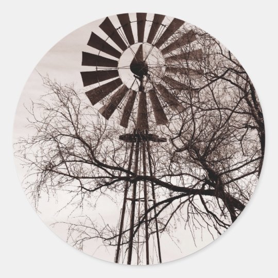 Windmill Classic Round Sticker | Zazzle.com