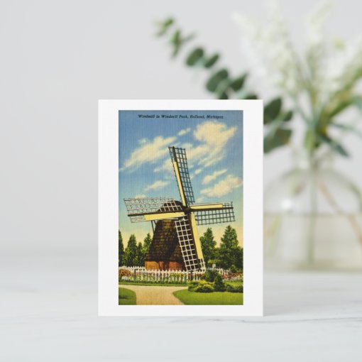 Windmill Park Holland, Michigan Vintage Postcard | Zazzle