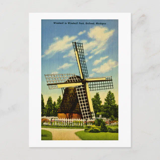 Windmill Park Holland, Michigan Vintage Postcard | Zazzle