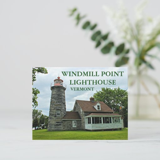 Windmill Point Lighthouse, Vermont Postcard | Zazzle