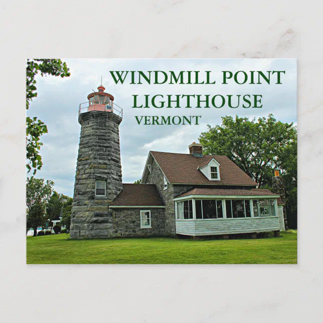 Windmill Point Lighthouse, Vermont Postcard | Zazzle