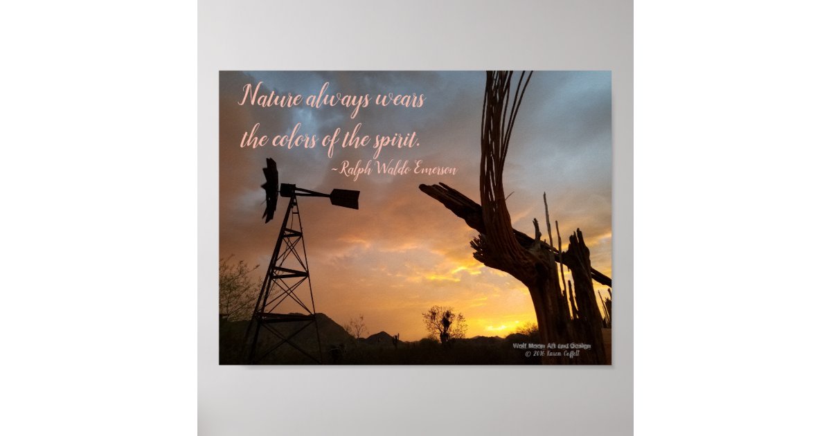 Windmill Saguaro Cactus Skeleton Arizona Sunset Poster | Zazzle