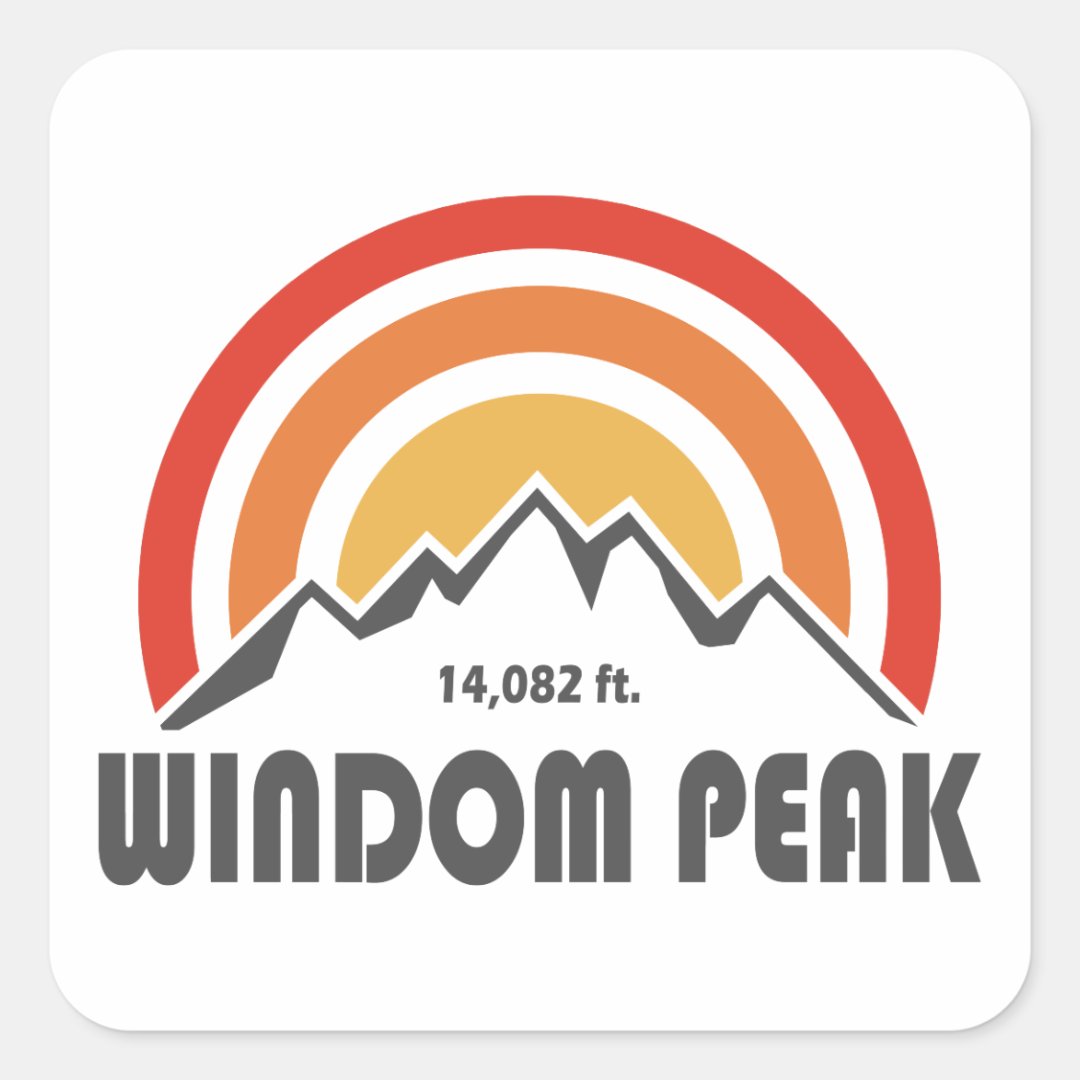 Windom Peak Square Sticker | Zazzle