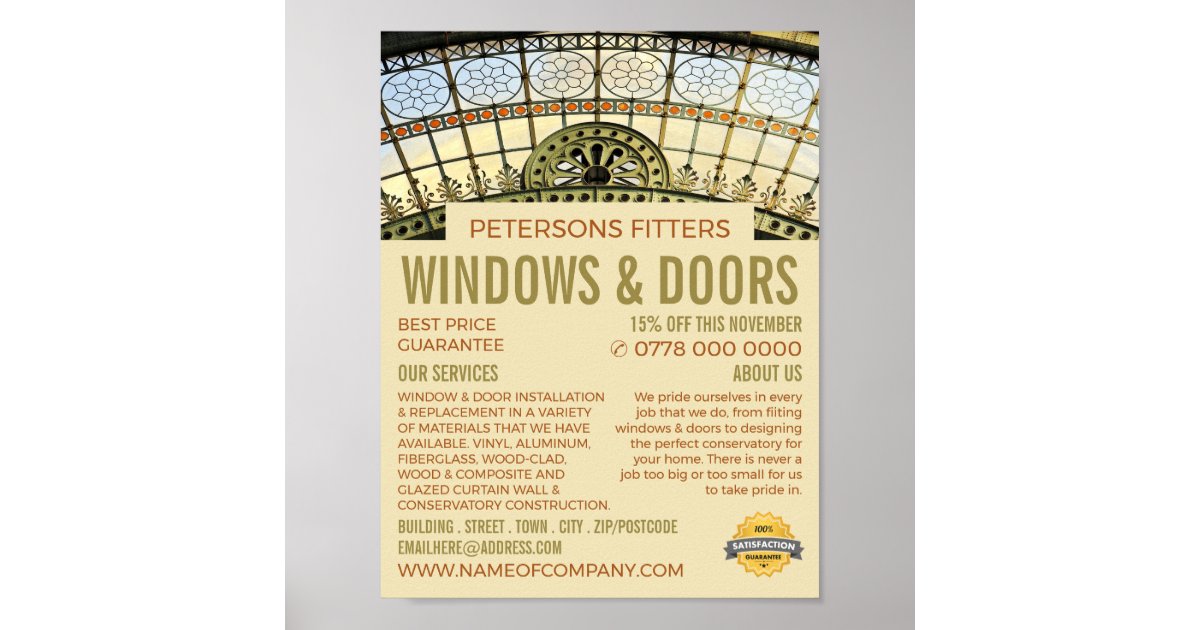 Window Arch, Window & Door Fitter Company Poster | Zazzle