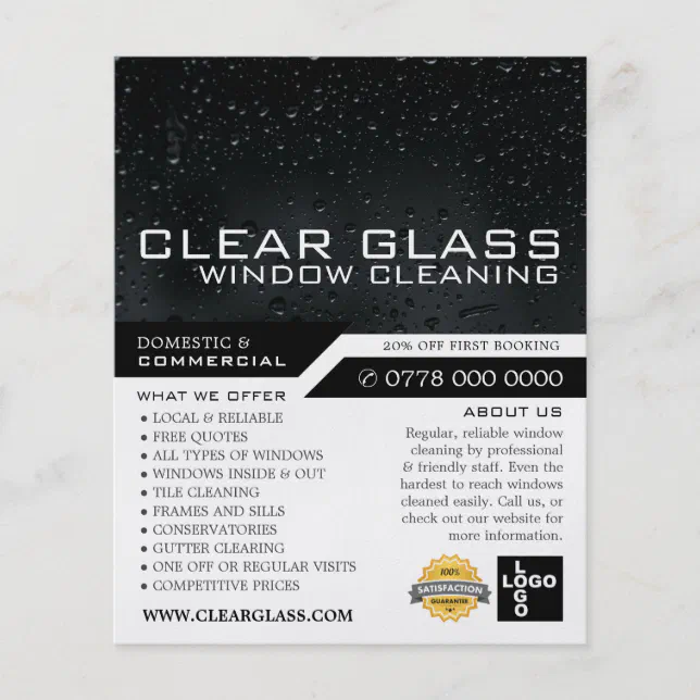 Window at Night, Window Cleaning Advertising Flyer | Zazzle