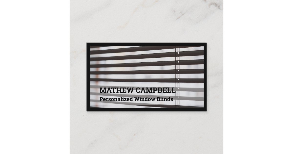 Window Blinds QR Code Black Business Card | Zazzle