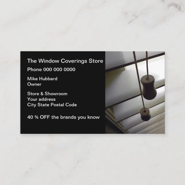 Window Blinds Retail Business Card | Zazzle