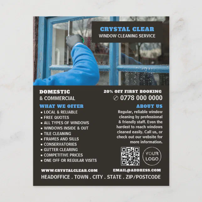 Window Clean, Window Cleaner, Cleaning Service Flyer | Zazzle