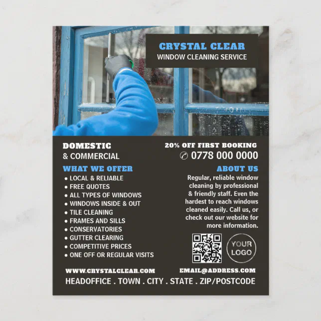 Window Clean, Window Cleaner, Cleaning Service Flyer | Zazzle