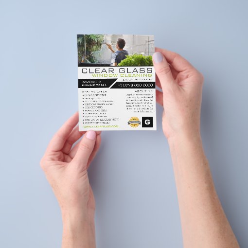 Window Cleaner, Cleaning Service Advertising Flyer | Zazzle