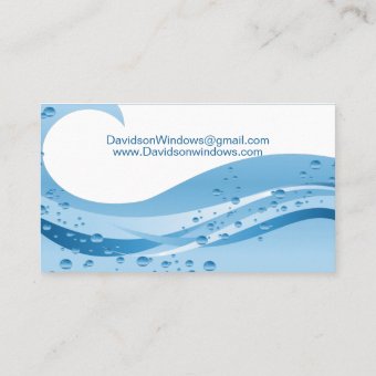 Window Cleaning Blue Water Wave Business Card | Zazzle