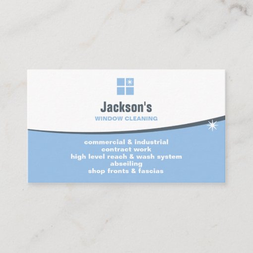 Window Cleaning Business Card | Zazzle