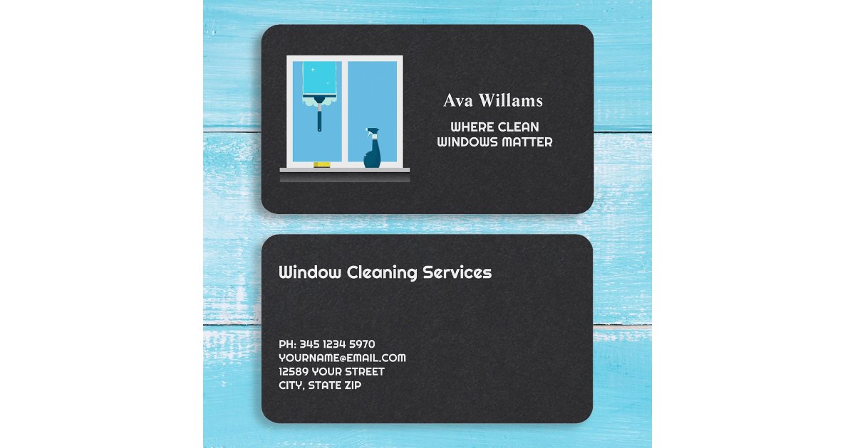 Window Cleaning Premium Business Card | Zazzle