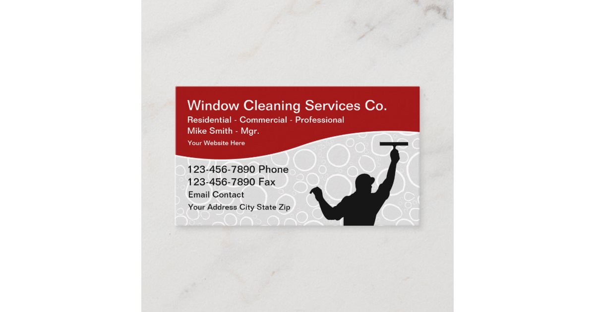 Window Cleaning Professional Services Business Card | Zazzle
