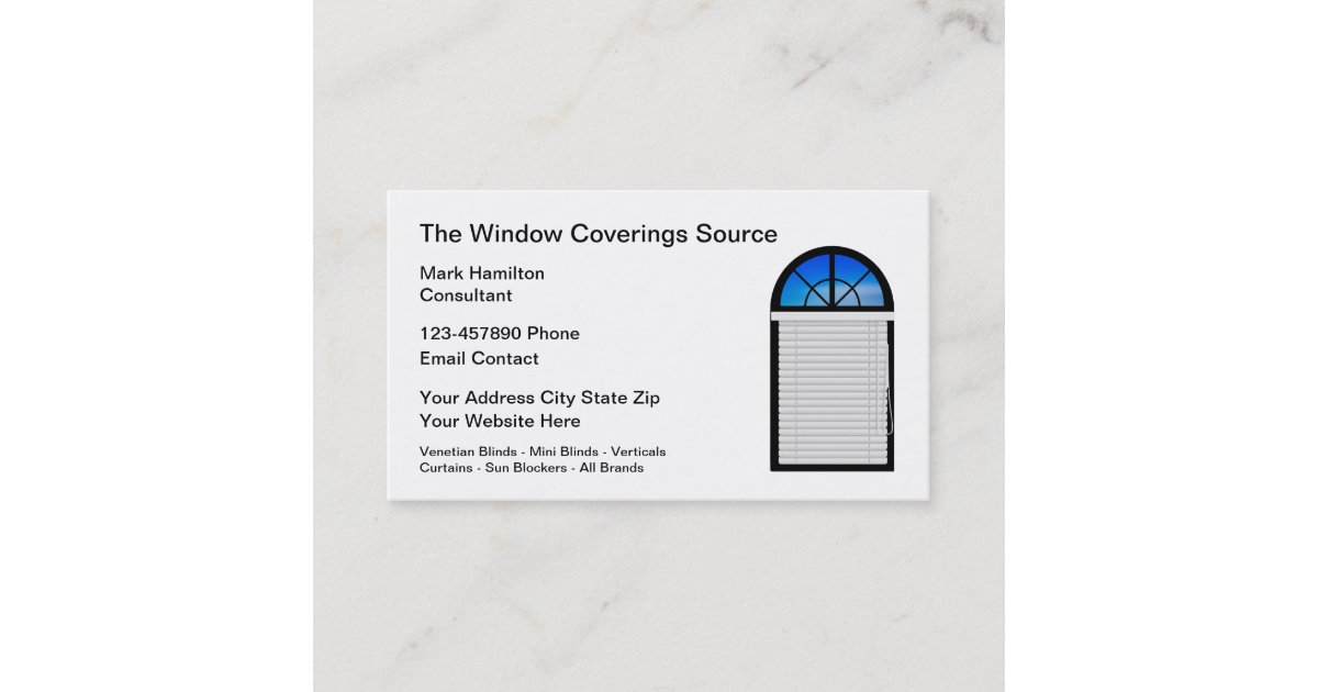 Window Coverings And Blinds Business Card | Zazzle