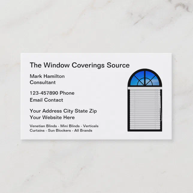 Window Coverings And Blinds Business Card | Zazzle