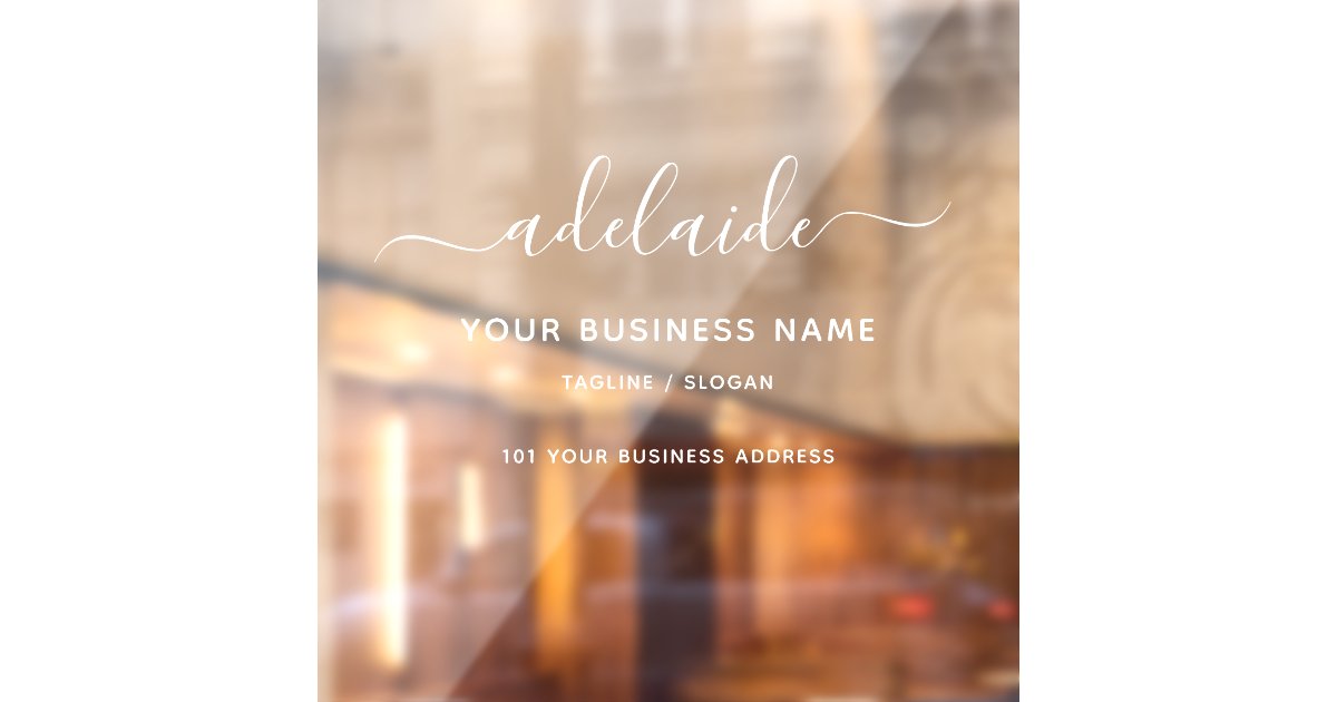 Window Decal Clings Business Home Script Name Sign | Zazzle