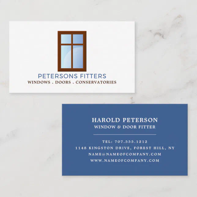 Window Design, Window & Door Fitter Company Business Card | Zazzle