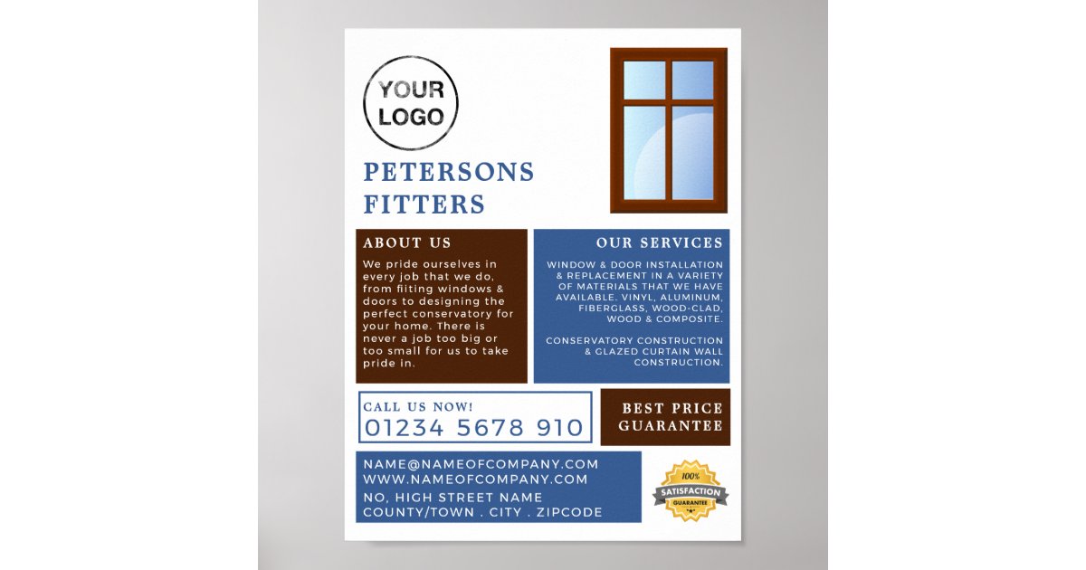 Window Design, Window & Door Fitter Company Poster | Zazzle