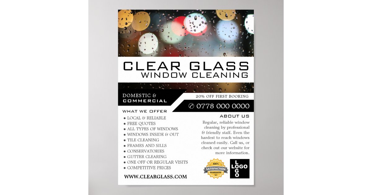Window Lights, Window Cleaning Advertising Poster | Zazzle
