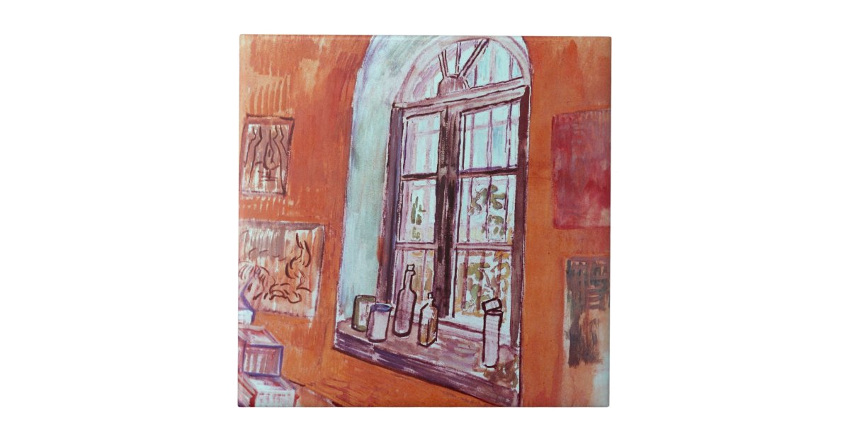 Window of Vincent van Gogh's Studio at the Asylum Ceramic Tile | Zazzle
