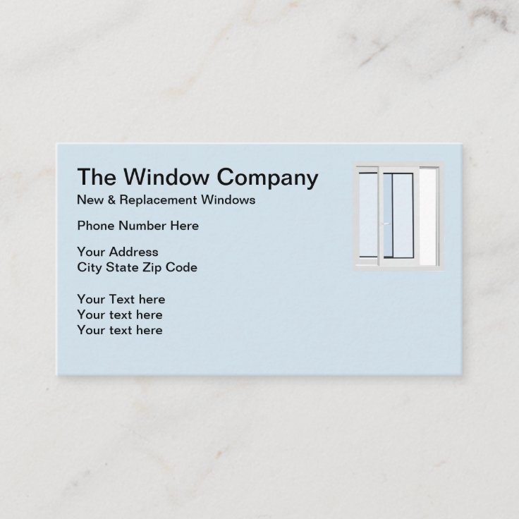 Window Sales And Replacement Services Business Card | Zazzle