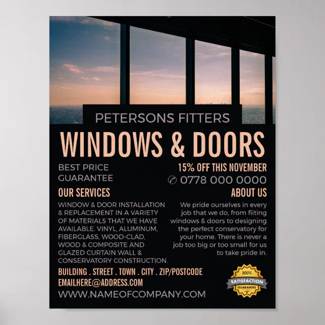 Window Scene, Window & Door Fitter Company Poster | Zazzle