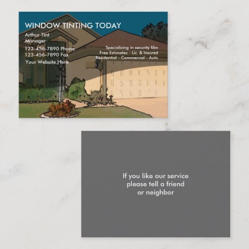 Window Tinting Business Cards | Zazzle