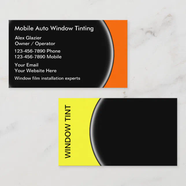 Window Tinting Business Cards | Zazzle
