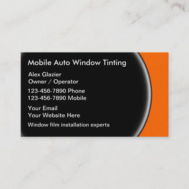 Window Tinting Business Cards | Zazzle