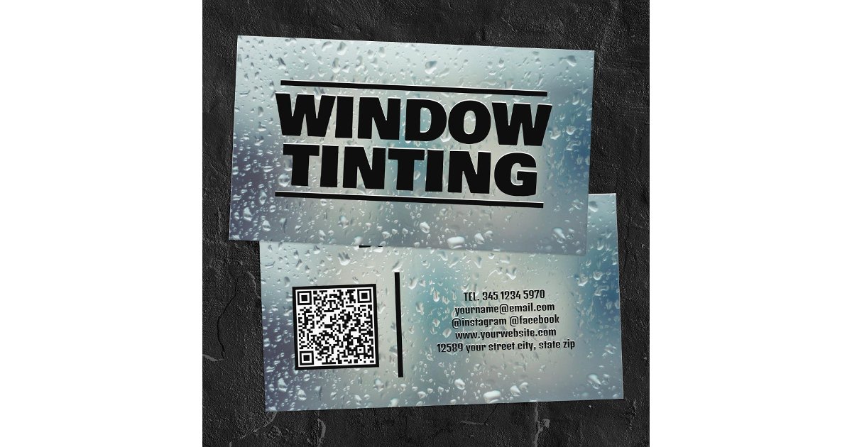 Window Tinting Custom QR Business Card | Zazzle