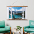 Window View Mountains And Lake Wall Tapestry | Zazzle