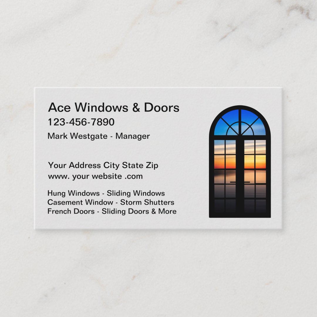Windows And Doors Installation Business Card | Zazzle